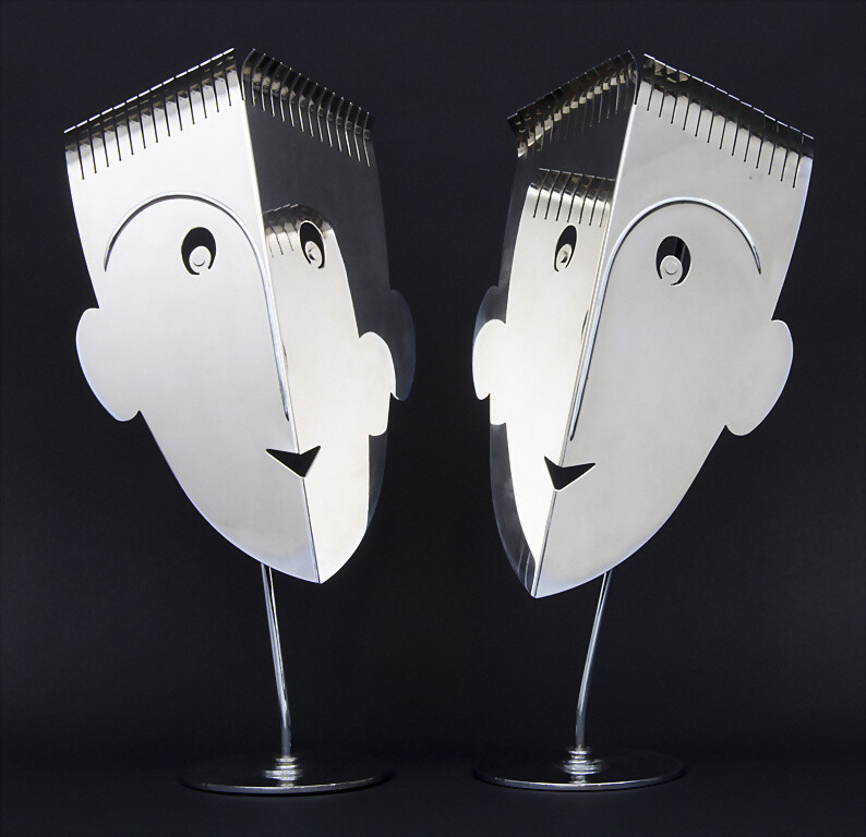 Paar Art Déco Masken / A pair of Art Deco masks, Franz Hagenauer Wien ...