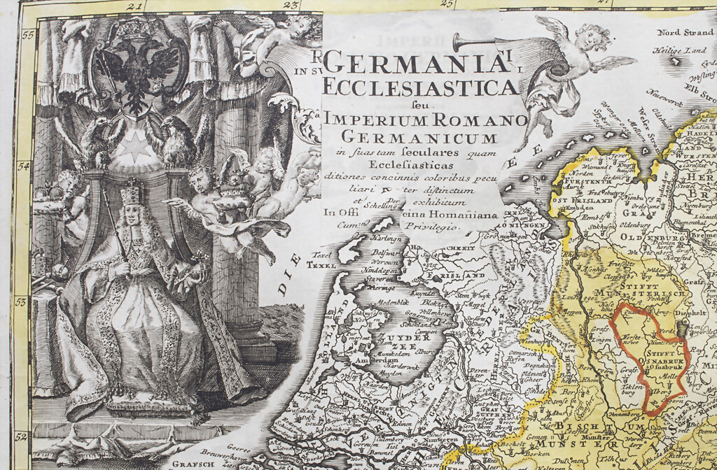 Historische Karte Deutschlands 'Germania Ecclesiastica' / A historical ...