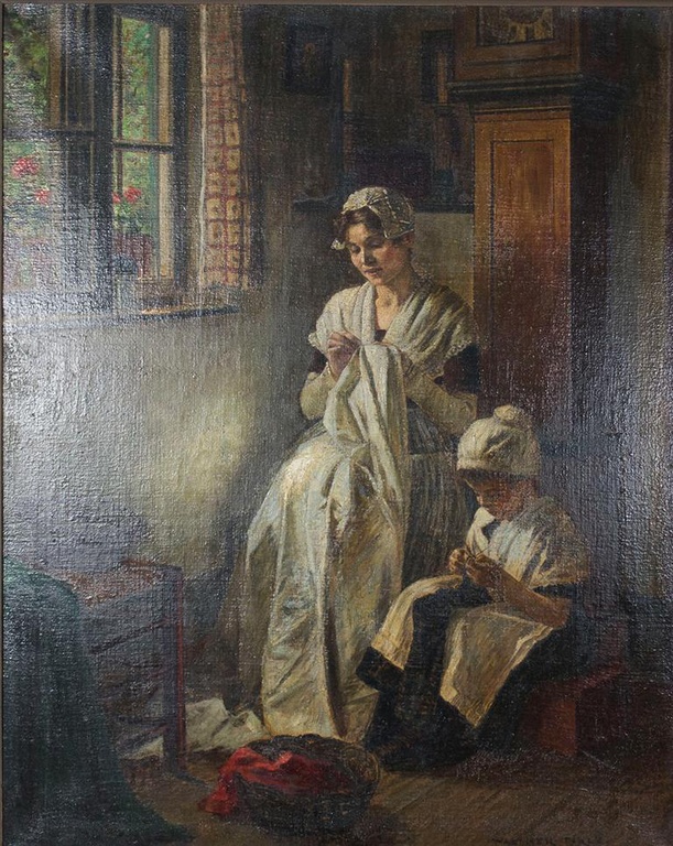 Nähstube, Walter Firle (Breslau 1859-1929 München) - auctions & price ...