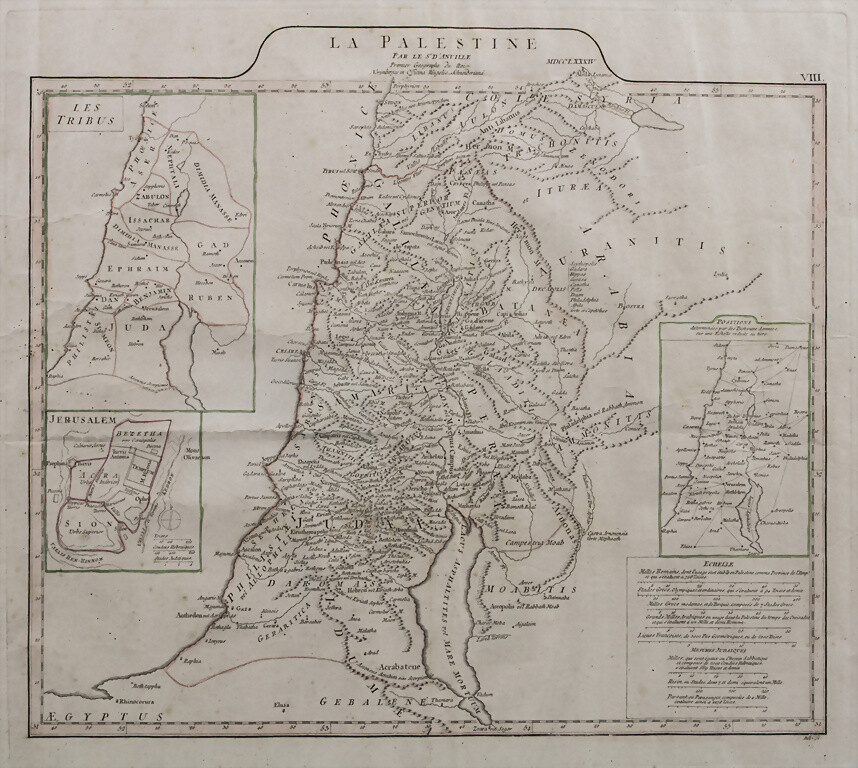 Landkarte, 'La Palestine' (Palästina) VIII' / A map of 'Palestine VIII ...
